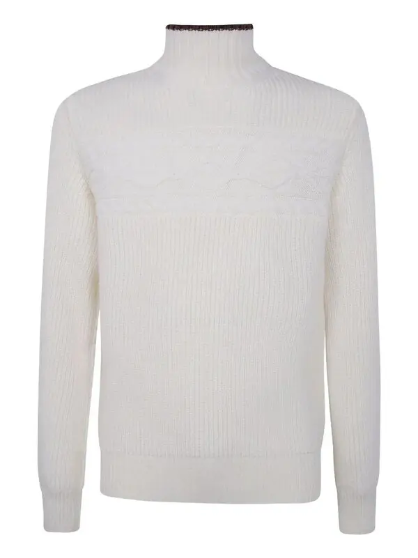Zegna Pure Wool High Neck Sweater - White