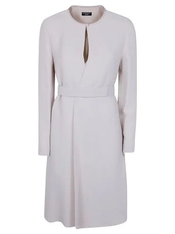 Emporio Armani Long Sleeve Dress - White