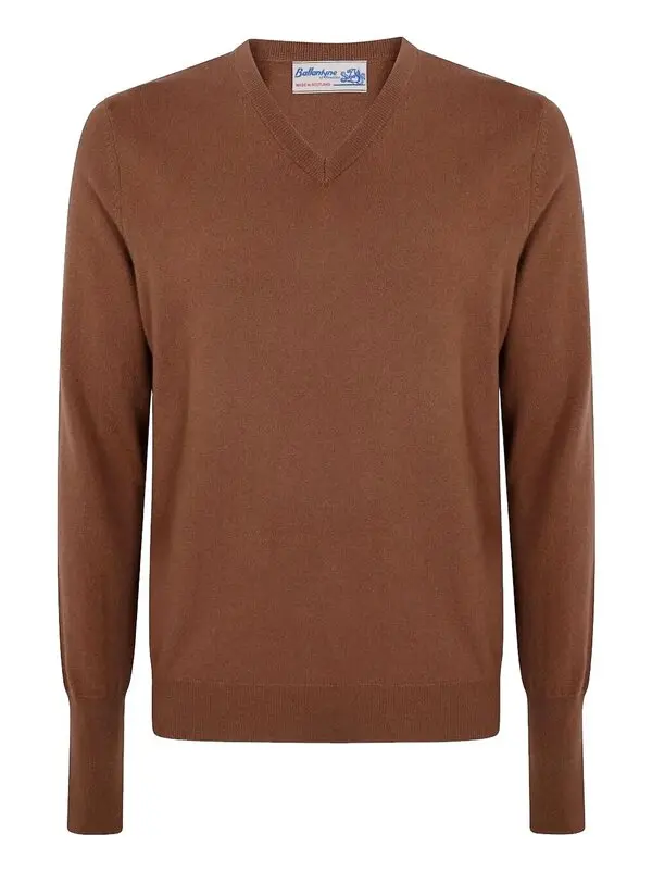 BALLANTYNE V-neck Cashmere Pullover - Brown