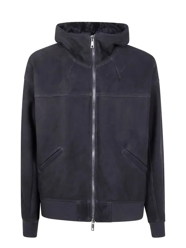 GIORGIO BRATO Mutton Velour Oversized Hooded Sweatshirt - Black