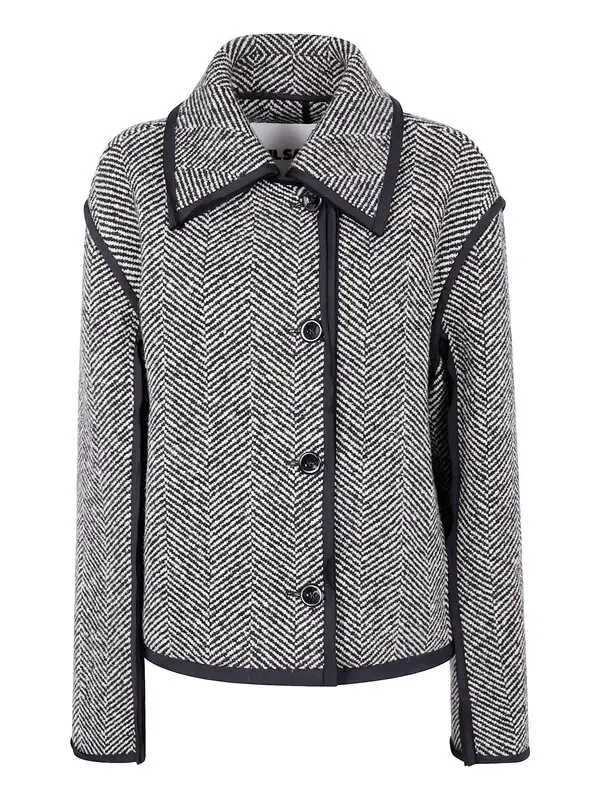JIL SANDER 72 W Trim Jacket - Gray