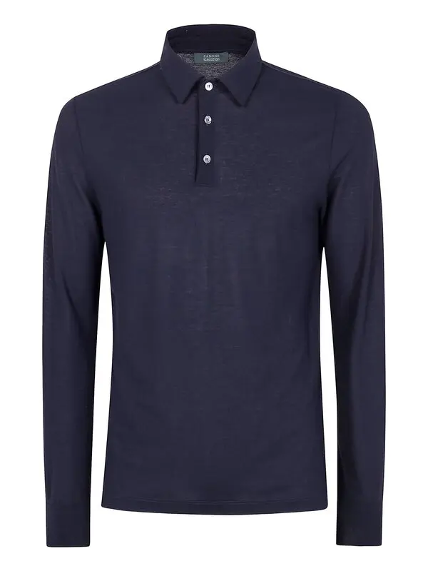 ZANONE Long Sleeves Polo Shirt - Blue