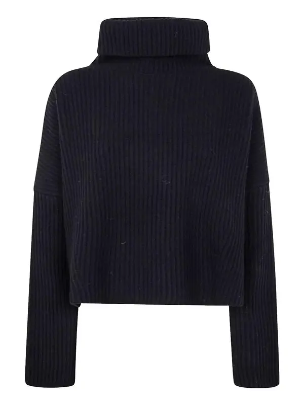 NUUR Ribbed Turtleneck Pullover - Black