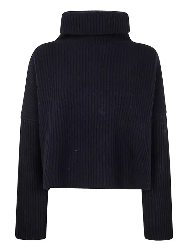 NUUR Ribbed Turtleneck Pullover - Black