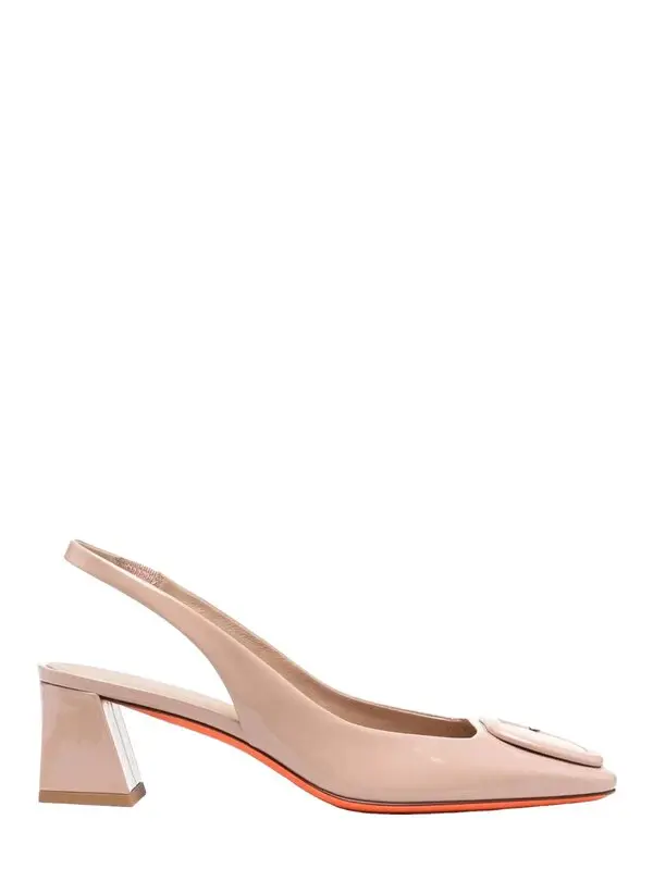 Santoni Leather Slingback Pumps - Pink
