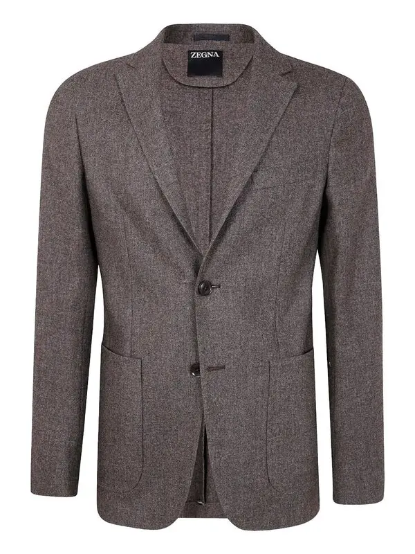 Zegna Wool, Cotton, And Cashmere Jacket - Gray
