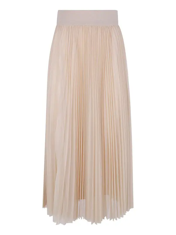 Fabiana Filippi Pleated Tulle Wide Skirt - Beige