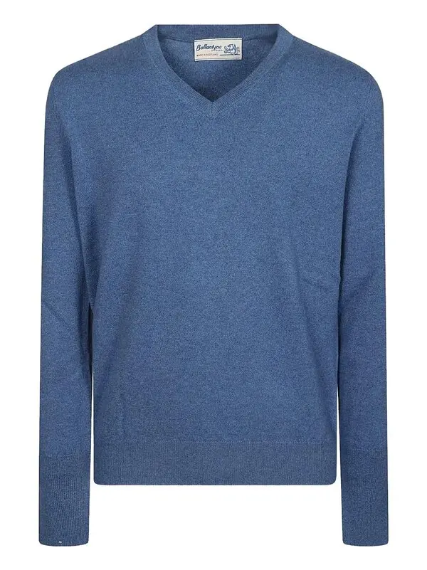 BALLANTYNE V-neck Cashmere Pullover - Blue