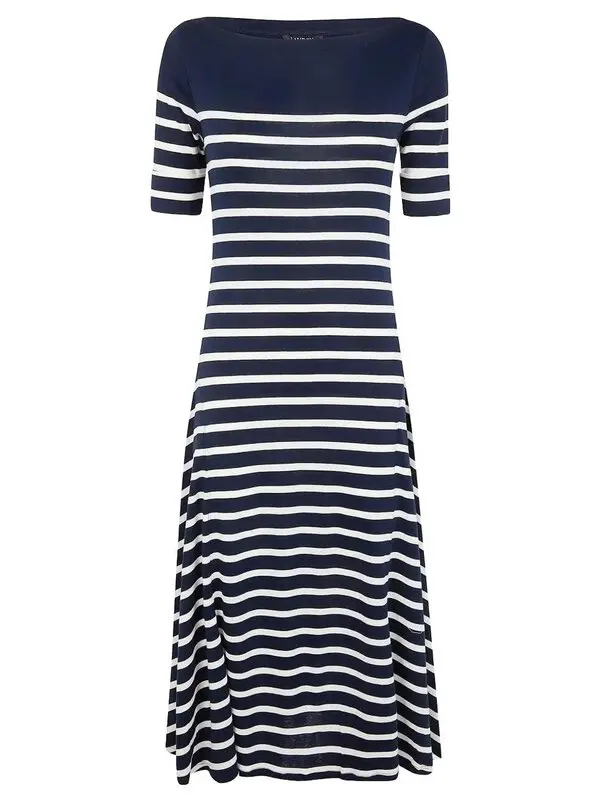 Ralph Lauren Munzie Elbow Sleeves Day Dress - Blue