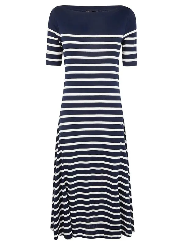 Ralph Lauren Munzie Elbow Sleeves Day Dress - Blue