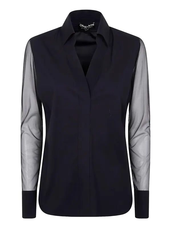 Chiara Boni La Petite Robe Kai Illusion Jersey Shirt - Black