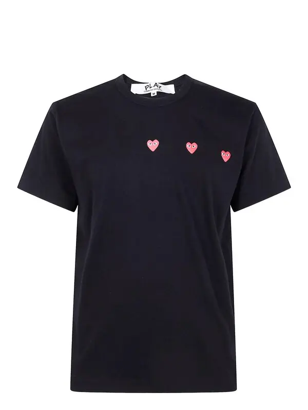 Play Comme Des Garcon Logo Print T-shirt - Black