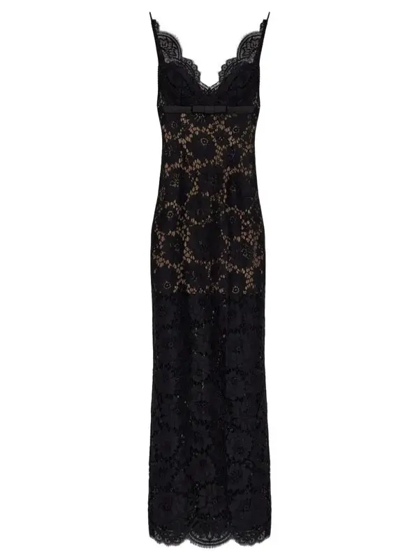 SELF-PORTRAIT Floral Lace Maxi Dress - Black