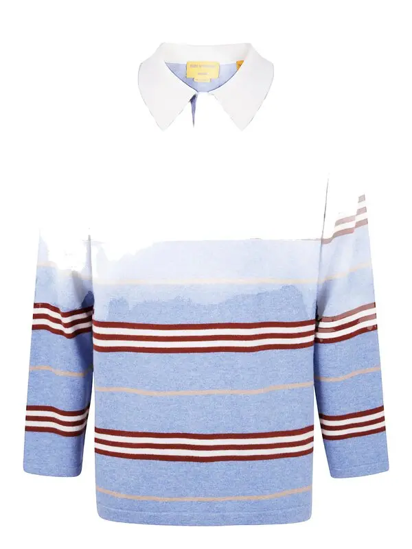 Guest In Residence Striped Rubgy Polo Shirt - Blue