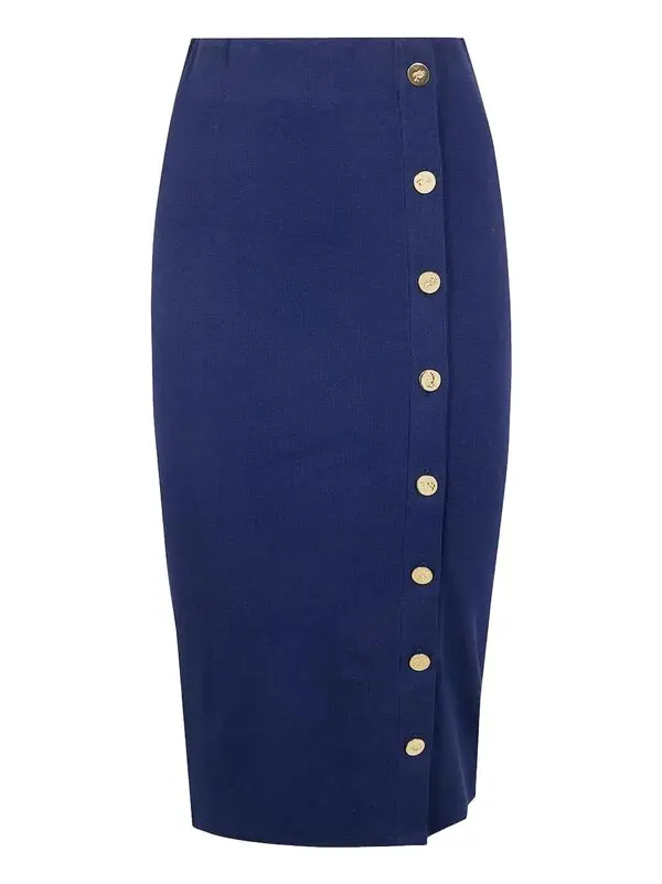 Ralph Lauren Tarver Mid Pencil Skirt - Blue