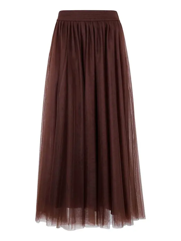 Fabiana Filippi Tulle Wide Skirt - Brown
