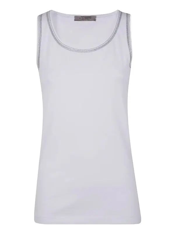 D.exterior Cotton Jersey Tank Top - White