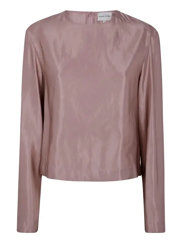 LOULOU STUDIO Nino Round Neck Blouse - Pink