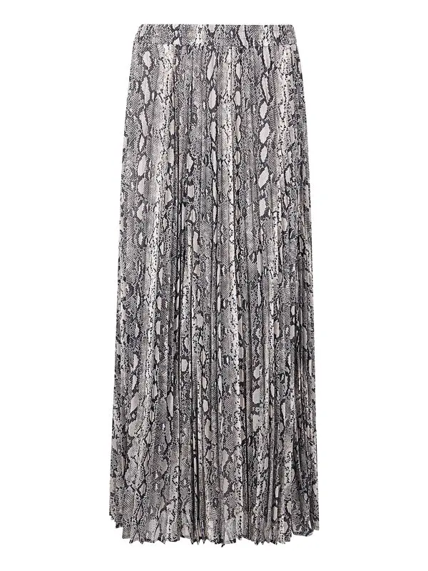 Michael Kors Snake Maxi Pleated Skirt - Beige