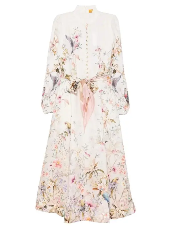 Zimmermann Rebellion Button Midi Dress - White
