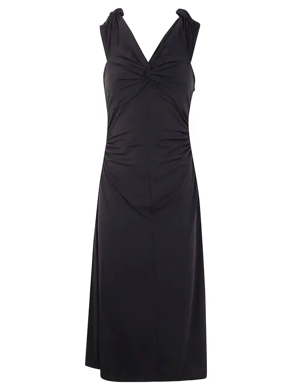 Michael Kors Off-shoulder Twist Midi Dress - Black