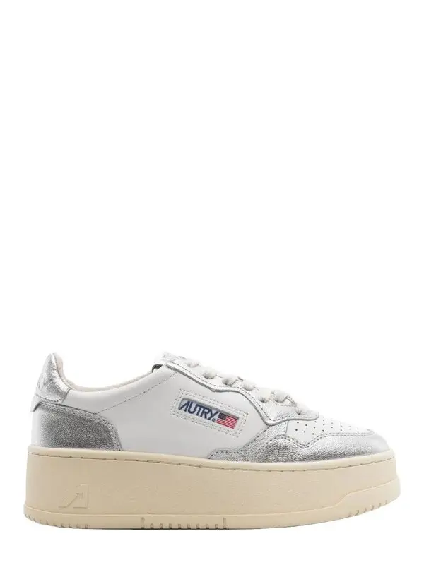 AUTRY Platform Low Leather Sneakers - White