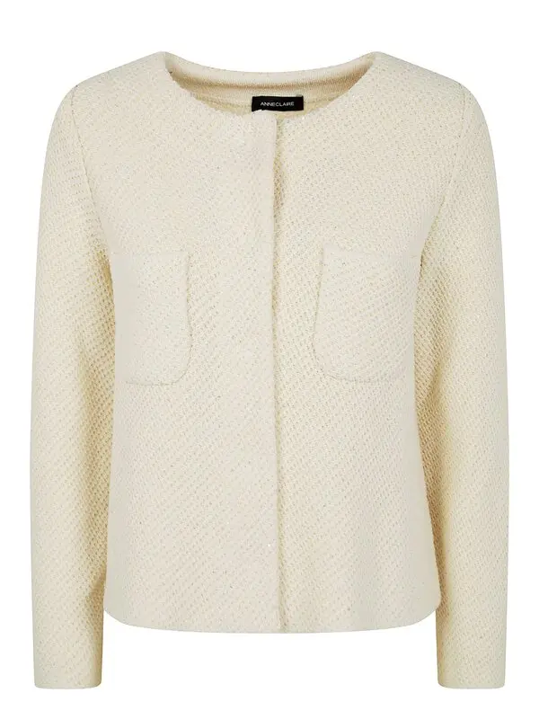 ANNECLAIRE Cropped Jacket - Beige