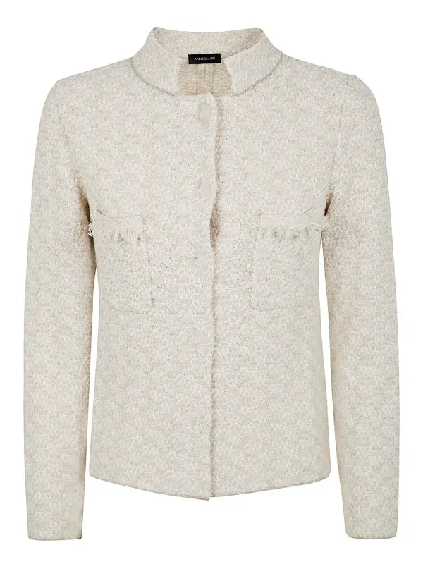 ANNECLAIRE Classic Cropped Jacket - Beige