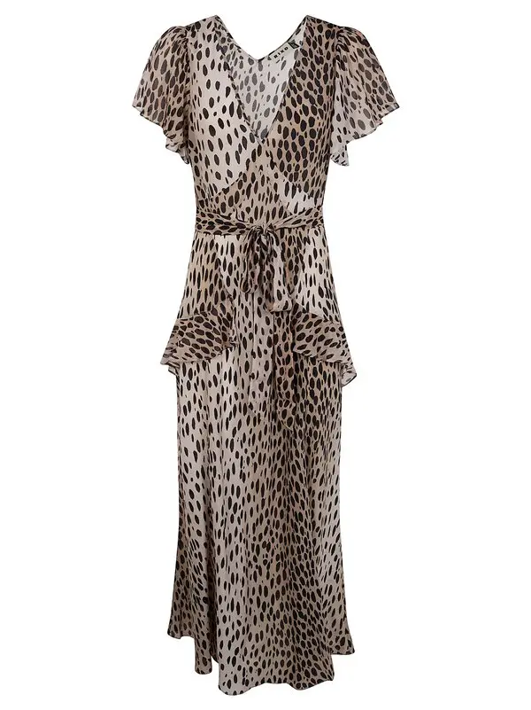 Rixo Evie Dress Antelope Spot Black - Multi