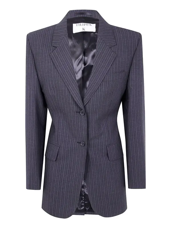 Filippa K Hourglass Pinstripe Blazer - Gray