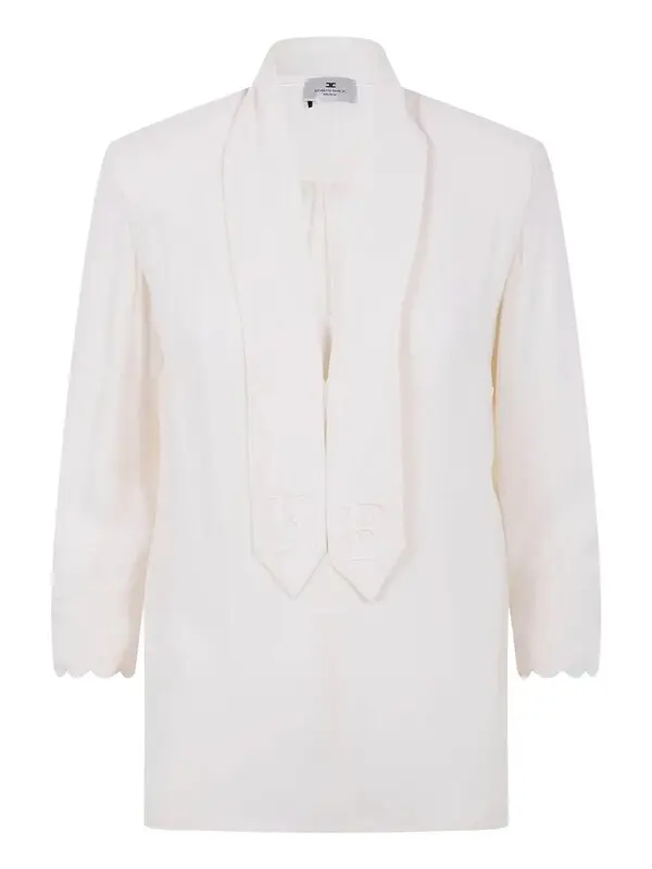 Elisabetta Franchi 3/4 Sleeve Shirt - White