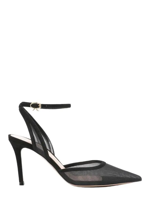 GIANVITO ROSSI Organza Suede Decollete T.085 - Black