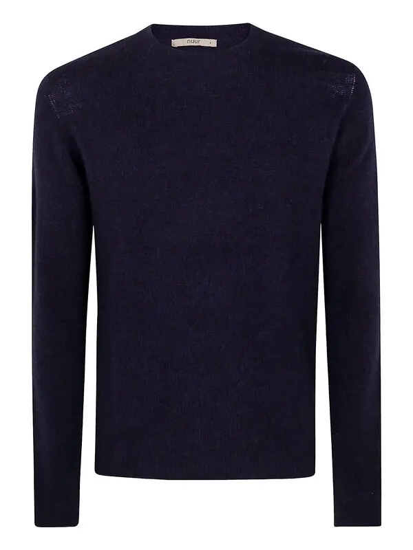 NUUR Long Sleeve Round Neck Sweater - Blue