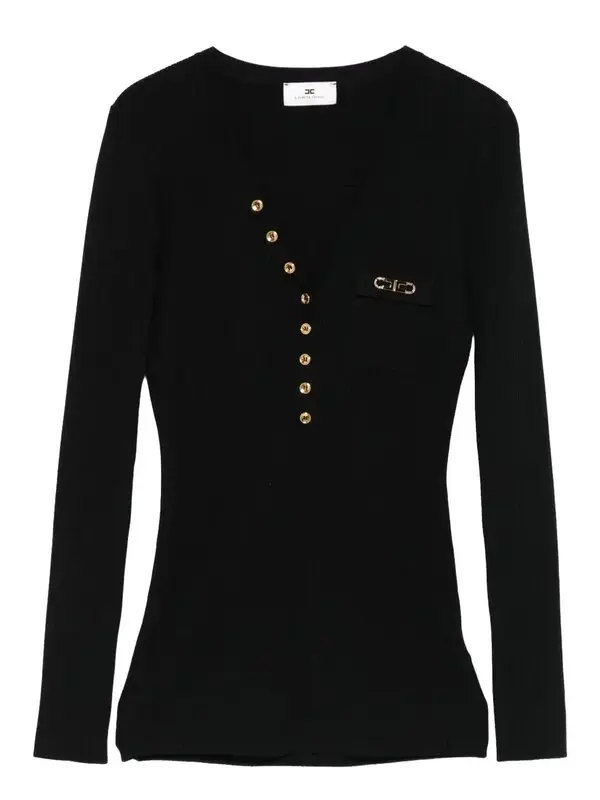 Elisabetta Franchi V-neck Sweater - Black