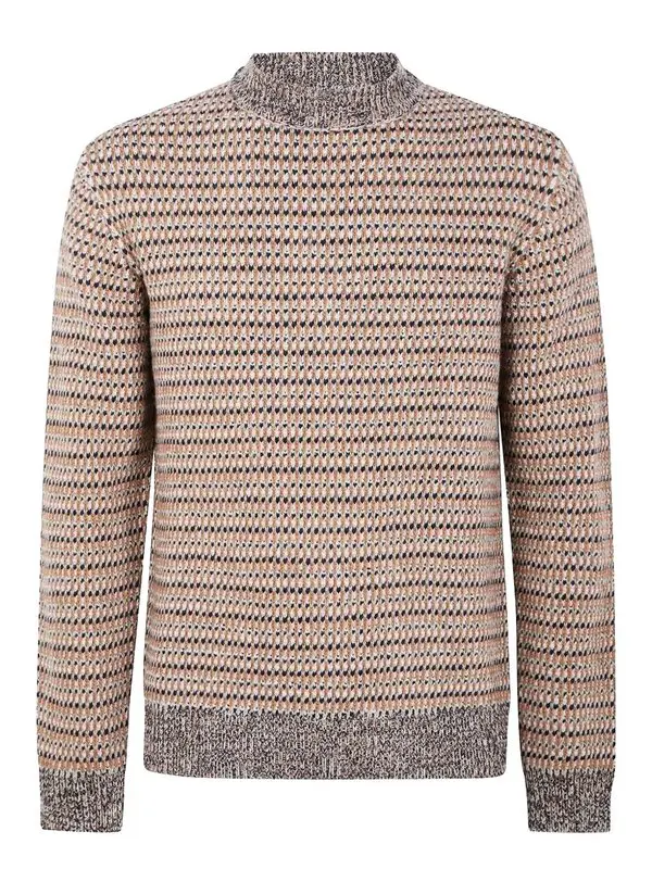 ZANONE Round Neck Slim Fit Sweater - Brown
