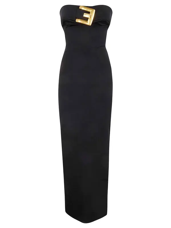 Balmain Belted Bustier Jersey Dress - Black