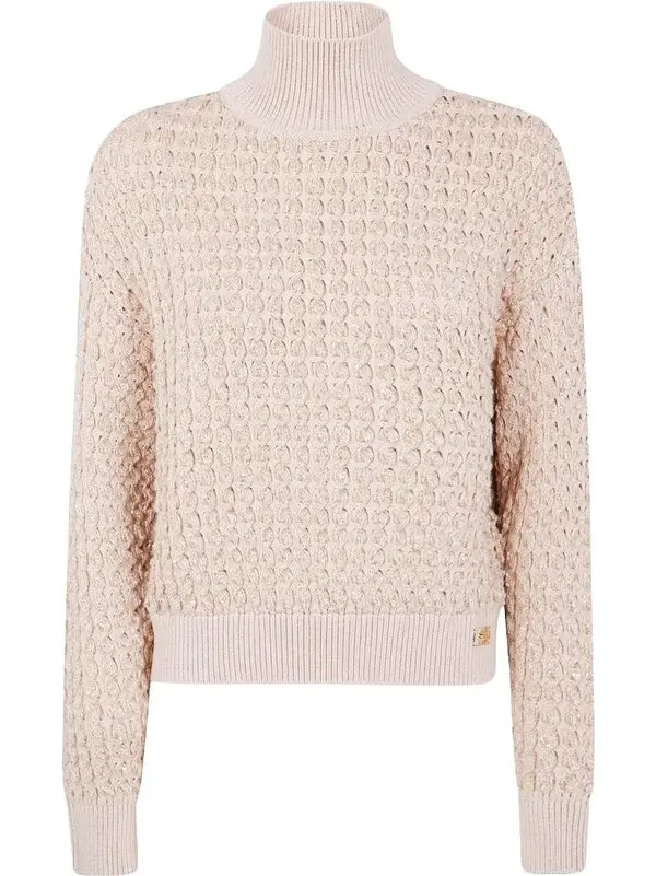 Elisabetta Franchi Oversized Turtleneck Sweater - Beige