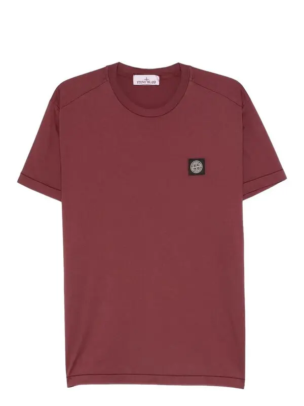Stone Island 60/2 Cotton Jersey Garment Dyed Ss T-shirt - Red