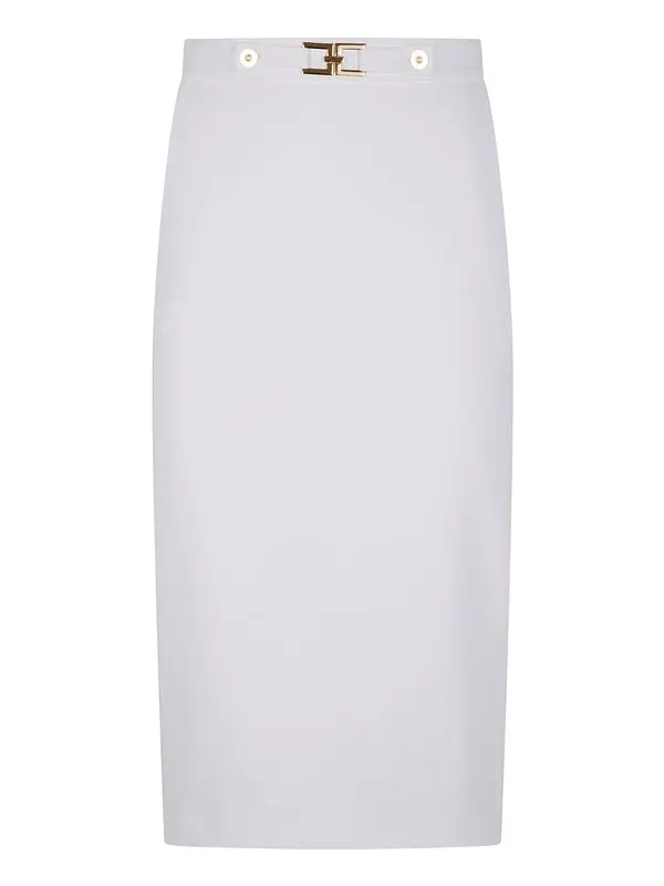 Elisabetta Franchi Pencil Logo Skirt - White