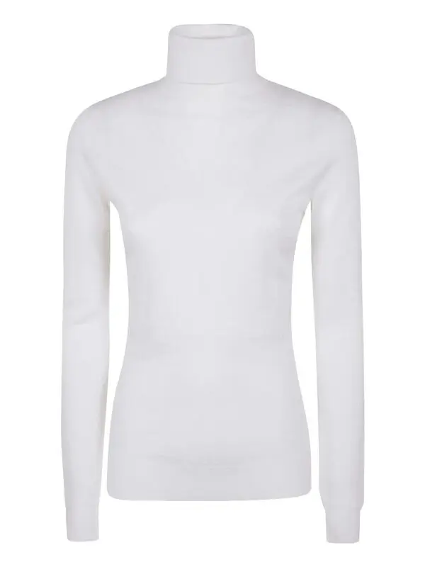 Elisabetta Franchi Logo Turtleneck Sweater - White