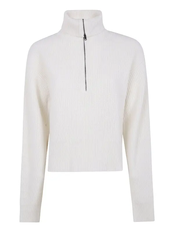 Max Mara Nadar Half-zip Sweater - White