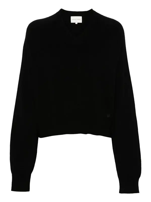 Loulou De Saison Anzor Lds V Neck Boxy Sweater - Black