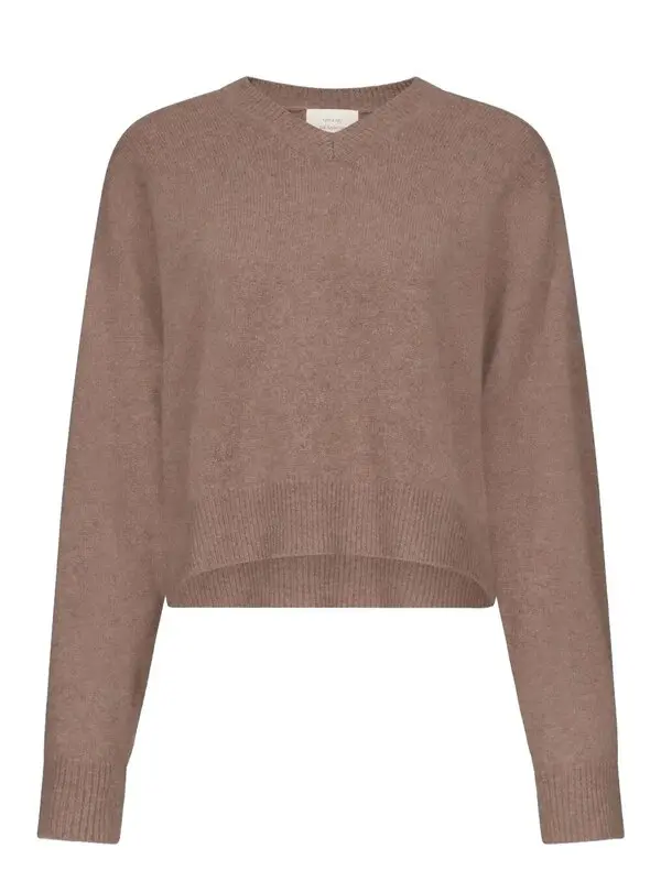 Loulou De Saison Anzor Lds V Neck Boxy Sweater - Beige