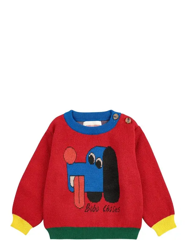 BOBO CHOSES Jacquard Pullover - Red