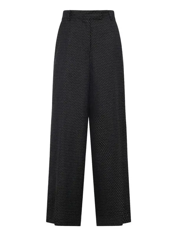 Dries Van Noten Motif Jacquard Trousers - Black