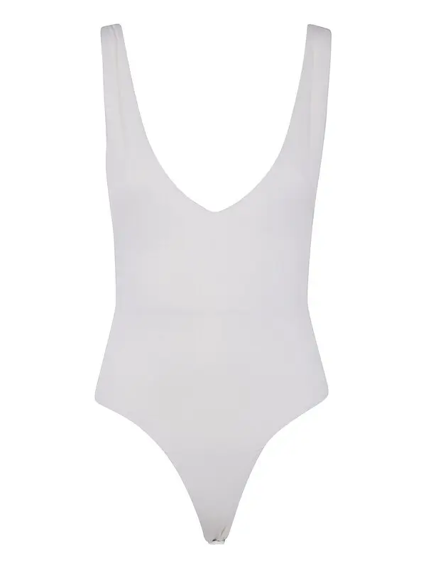 ENTIRE STUDIOS V Neck Bodysuit - White