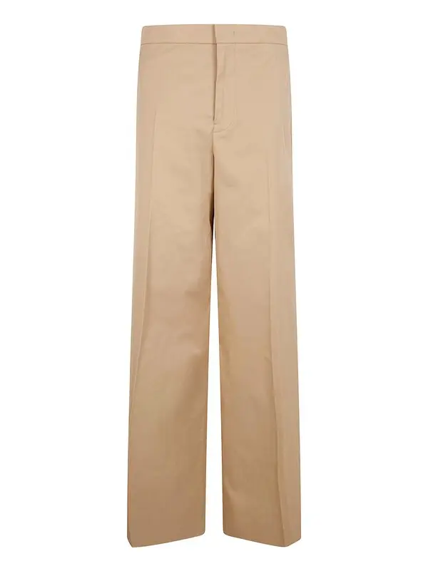 JIL SANDER Wide Leg Trousers - Beige