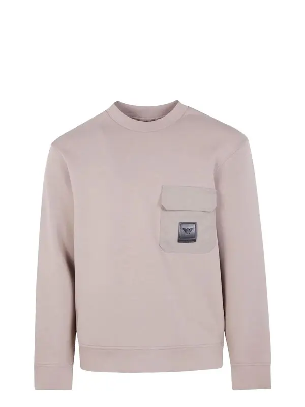 Emporio Armani Crewneck Pocket Sweatshirt - Brown