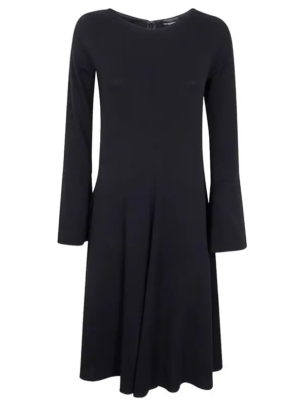 Emporio Armani Long Sleeve Stretch Dress - Black