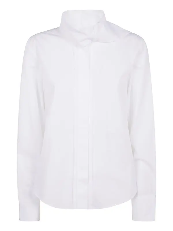 Patou Ascot Collar Blouse - White